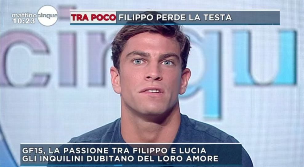 Filippo Contri afferma di non essere ancora innamorato di Lucia Orlando
