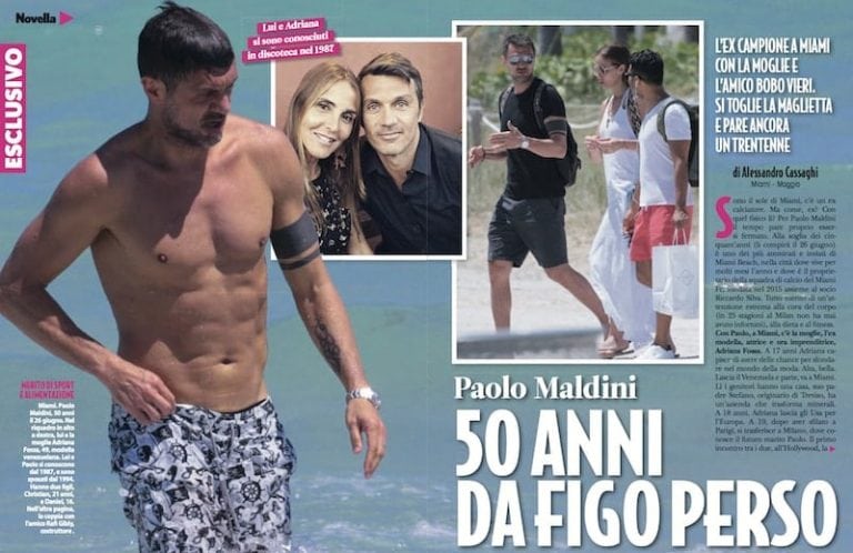 Paolo Maldini: fisico da urlo sulle spiagge di Miami all'alba dei 50 anni