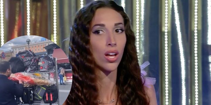 Giaele De Donà porta i molti bagagli a casa dopo il GF Vip