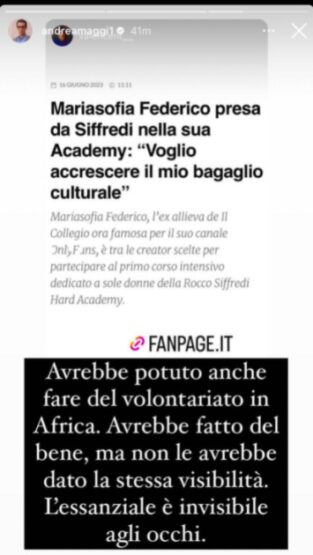 Maria Sofia Federico, prof Maggi de Il Collegio dice la sua