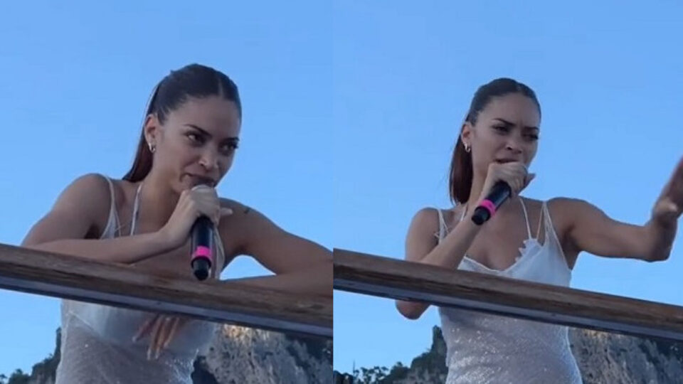 Elodie, problemi di nausea durante il concerto in barca (VIDEO)