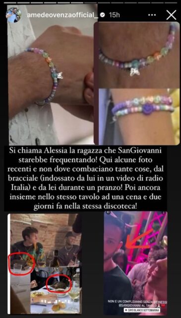 Sangiovanni ha una nuova fidanzata: la segnalazione