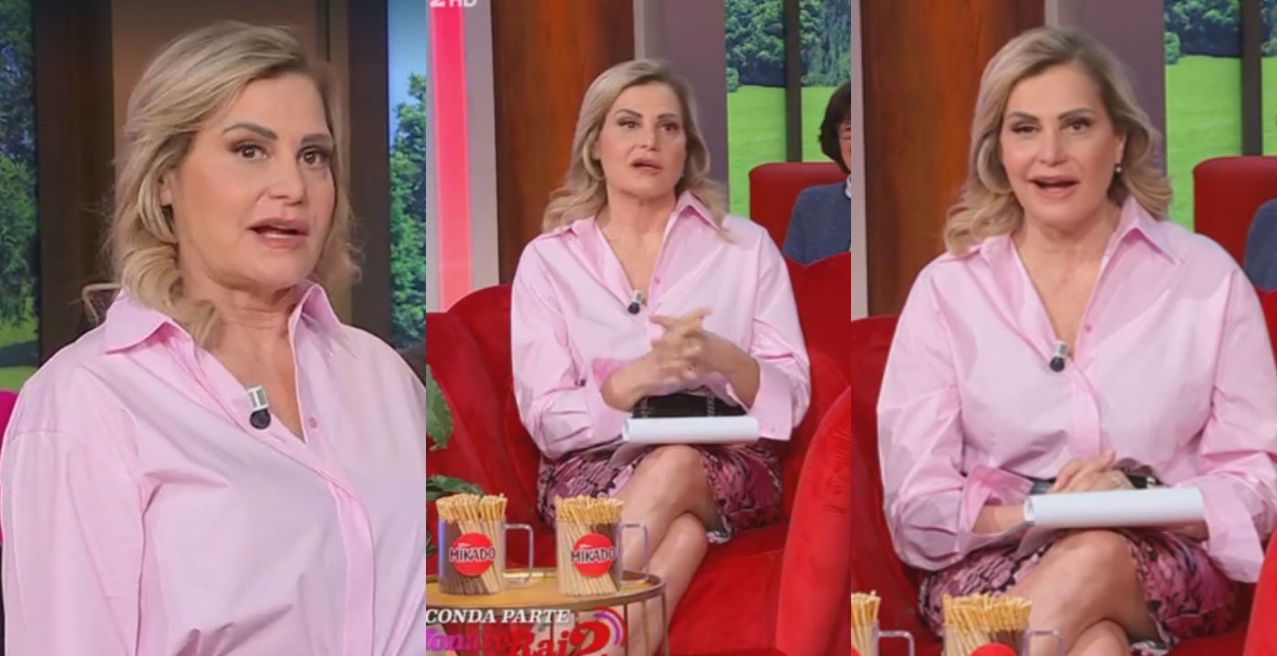 Simona Ventura a Citofonare Rai 2 con mezzo viso bloccato
