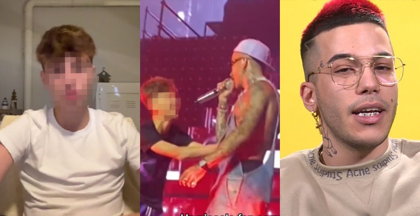 Sfera Ebbasta, la replica del fan che lo ha abbracciato sul palco