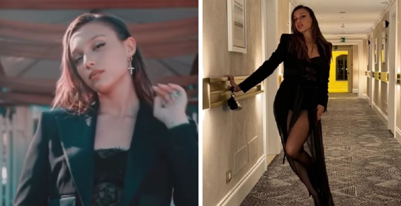 Sarah Toscano sfila sul red carpet di Venezia 81 (VIDEO)