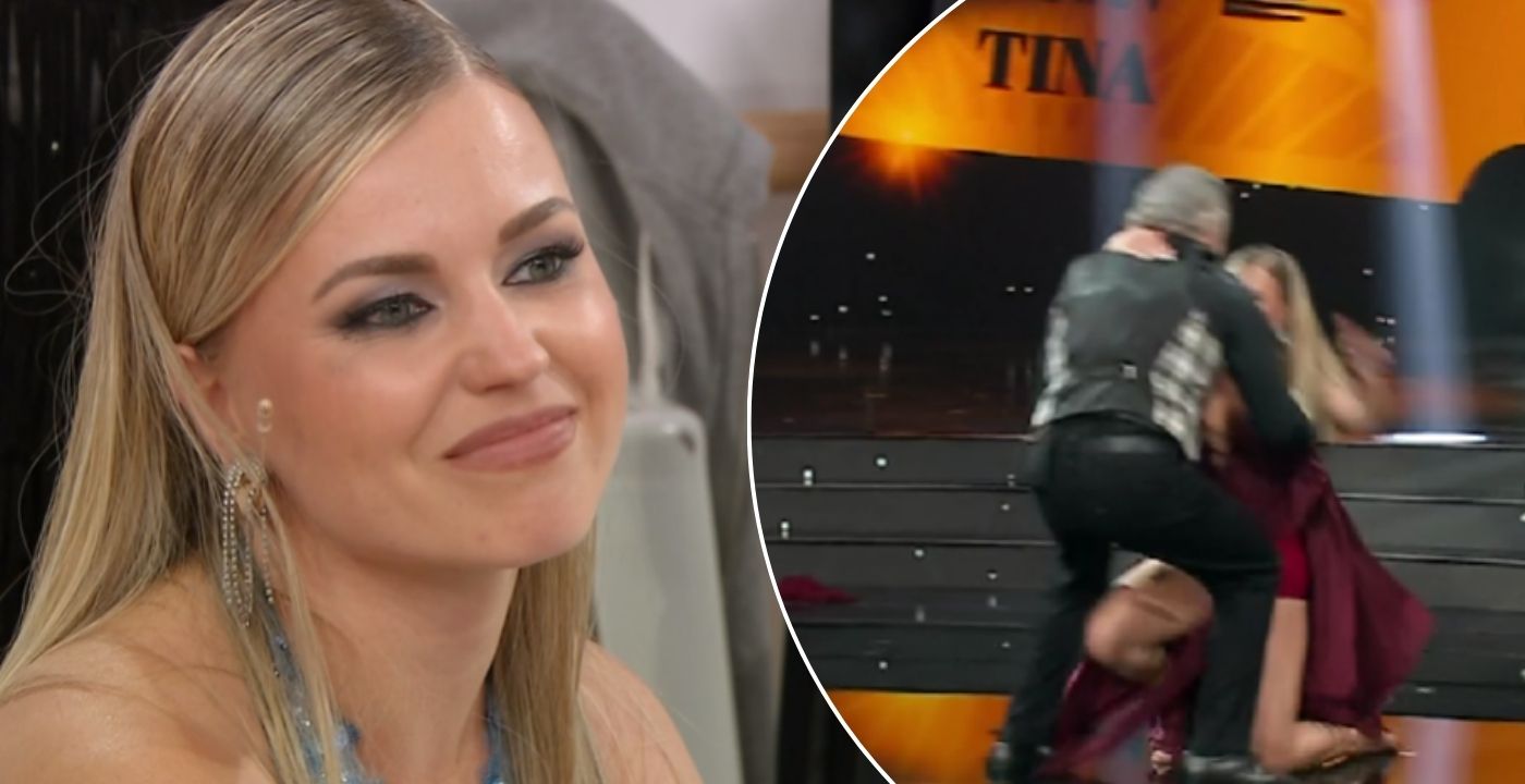 Anastasia Kuzmina cade e si fa male a una caviglia a Ballando