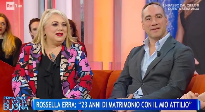 Rossella Erra mostra in TV il marito Attilio