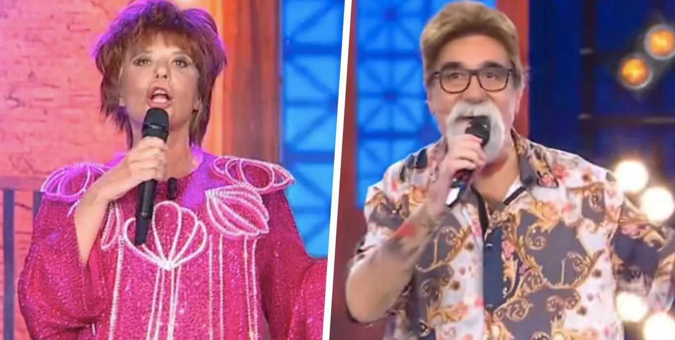 Maria De Filippi e Beppe Vessicchio imitano Orietta Berti e Fedez